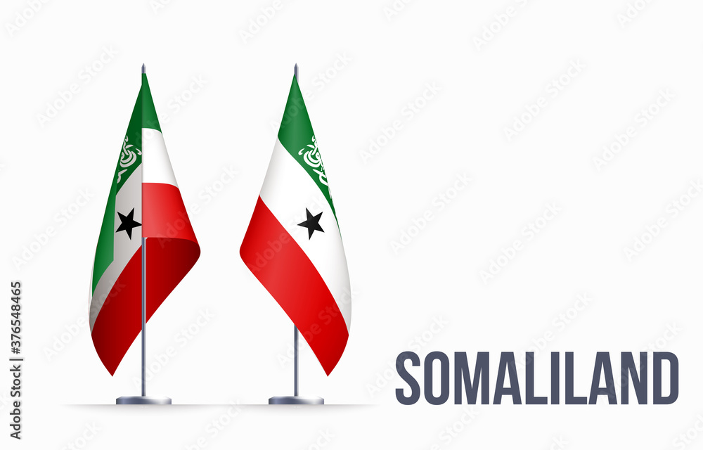 Somaliland flag state symbol isolated on background national banner ...