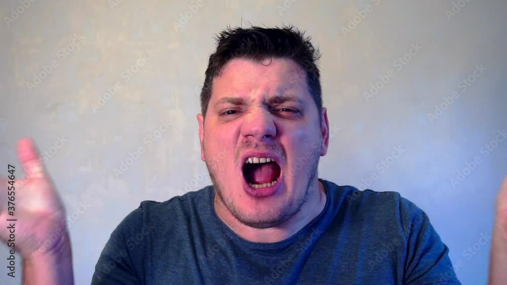 angry sad man shrugging shoulders, asking what.portrait of emotional ...