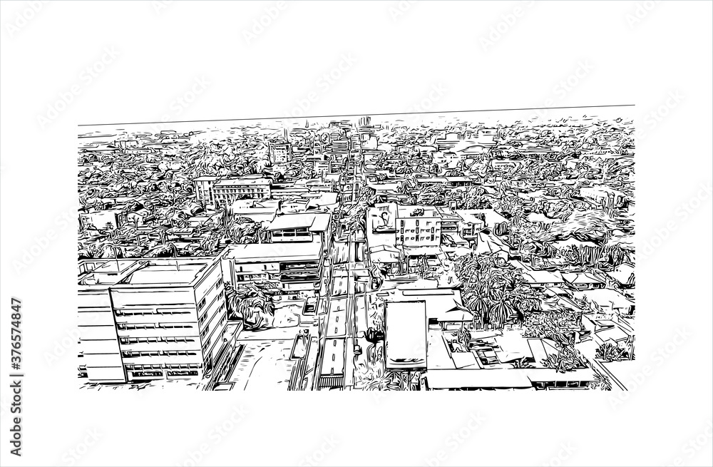 Building view with landmark of Bacolod is a city on the northwest coast ...