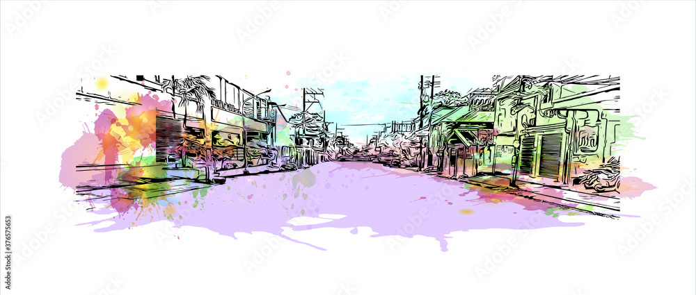 Building view with landmark of Bacolod is a city on the northwest coast ...