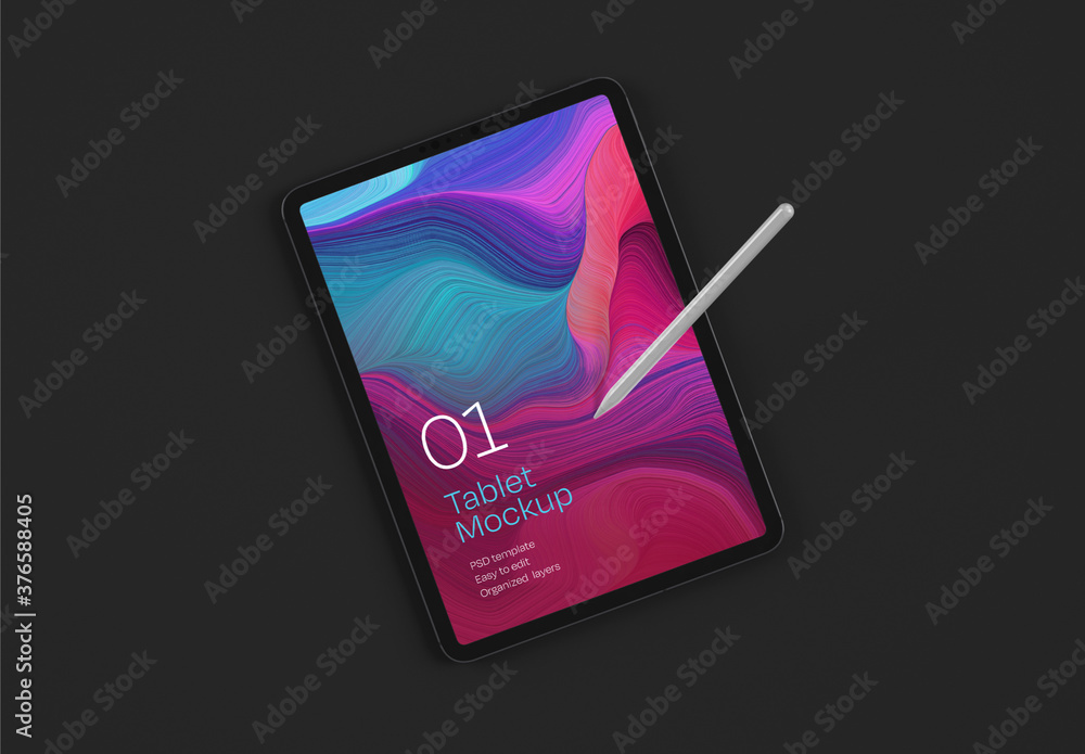 Tablet Mockup for App and Responsive Web Design Stock Template | Adobe ...