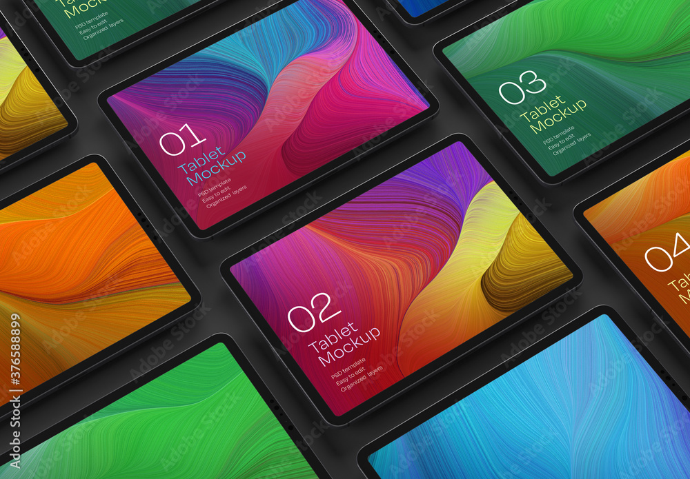 Tablet Mockup for App and Responsive Web Design Stock Template | Adobe ...