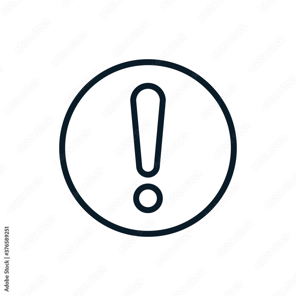 Exclamation, warning, caution outline icons. Vector illustration ...