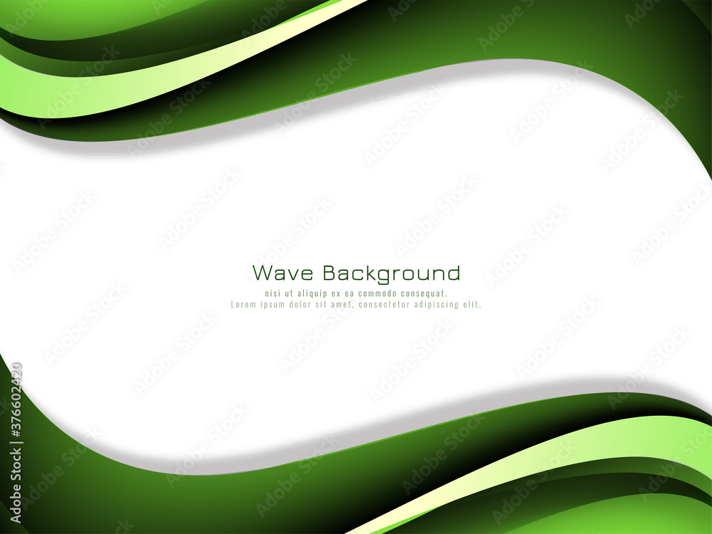 Modern green wave style background design Stock Vector | Adobe Stock