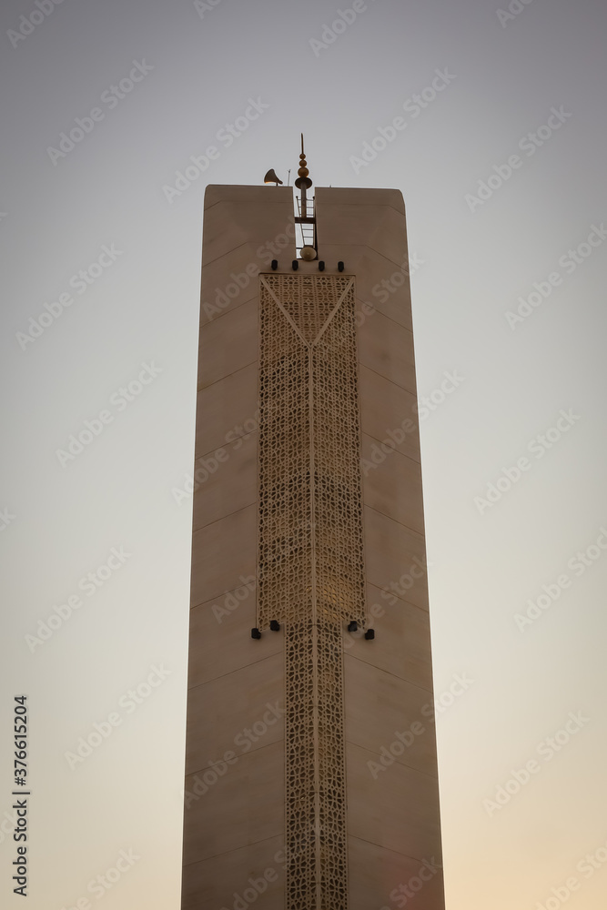 Islamic Mosque Minaret tower, Modern design with sunrise background ...