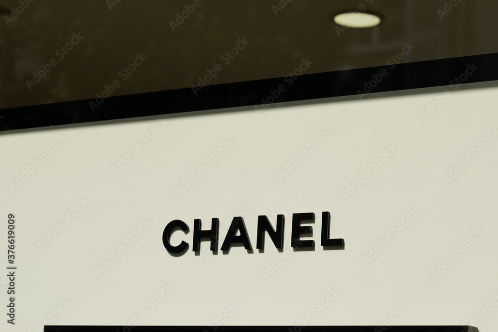 Chanel logo and sign front of Retail Store Exterior French fashion ...