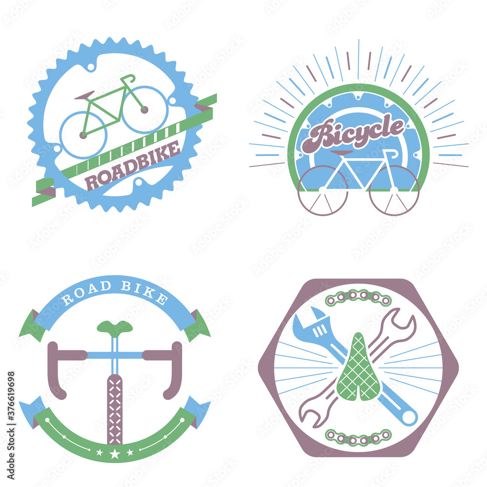 Set of logo badges and labels design for bicycle, pro bike, shop ...
