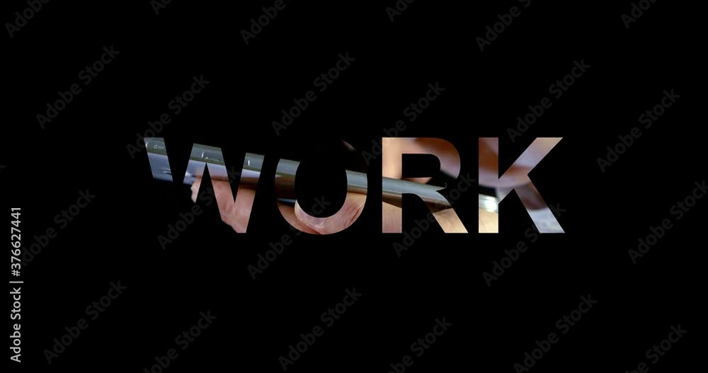 Vidéo Stock inscription of word work at black background, image of ...