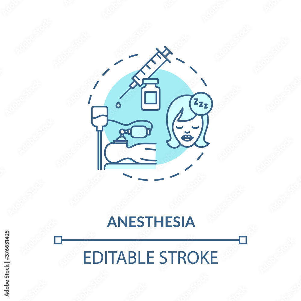 Anesthesia concept icon. Medical sedation, healthcare service idea thin ...