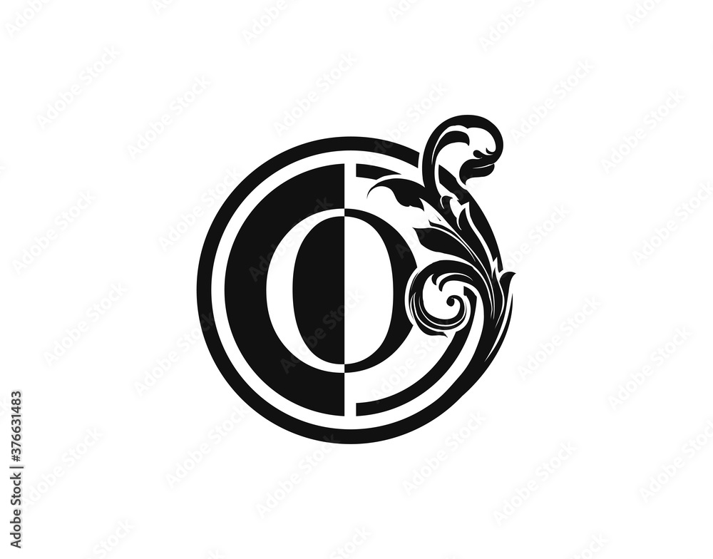 Royal Circle O Letter Floral Logo. Luxury O Swirl Logo Icon. Stock ...