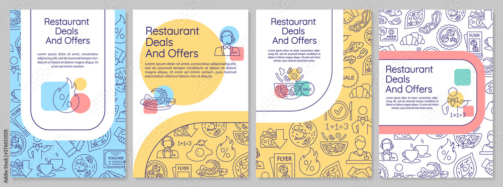 Restaurant deals and offers brochure template. Sale on food. Flyer ...