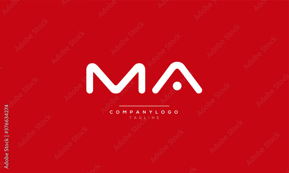 MA initials monogram letter text alphabet logo design Stock Vector ...