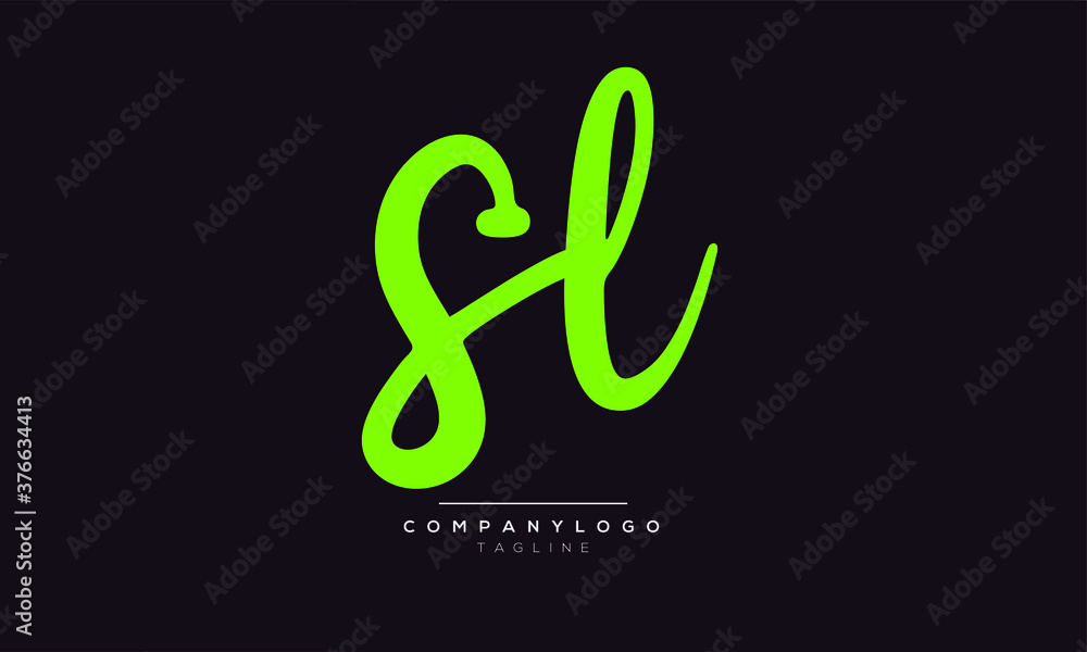 SL initials monogram letter text alphabet logo design Stock Vector ...