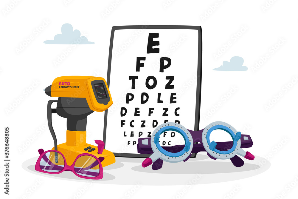 Ophthalmological Equipment Chart for Eyesight Check Up, Auto ...