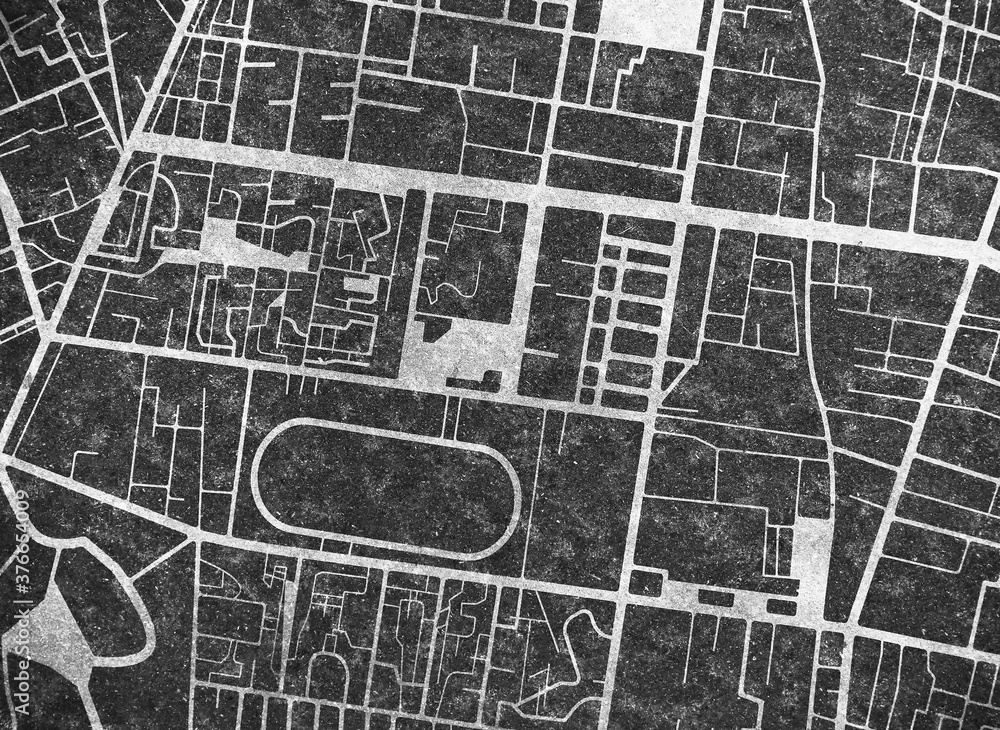 City map street road Urban planning concept Black texture background ...