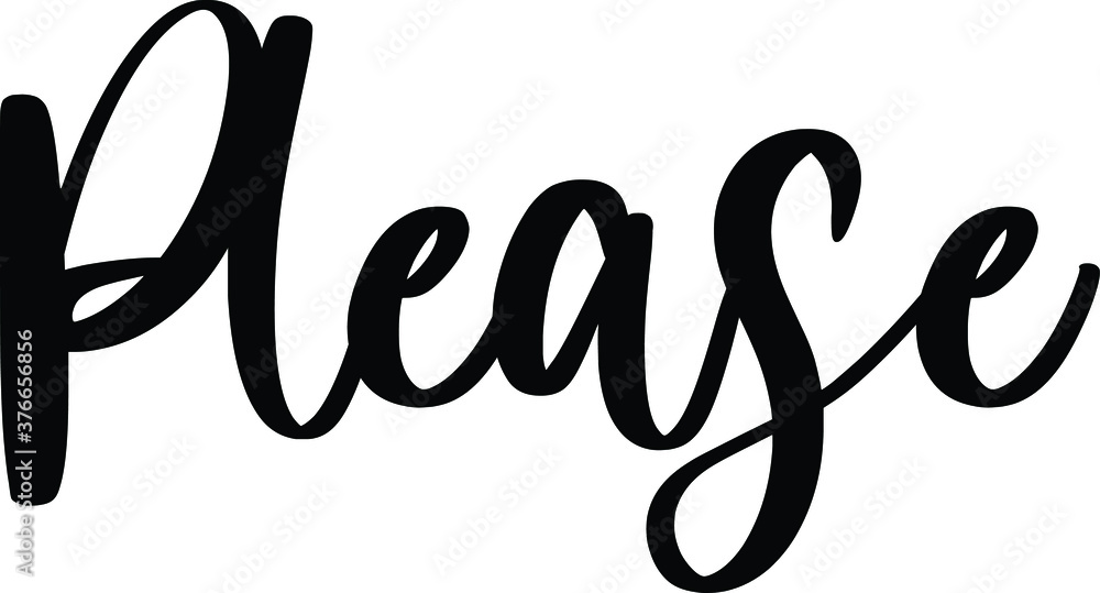 Please Typography/Calligraphy Black Color Text On White Background ...