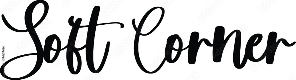 Soft Corner Typography/Calligraphy Black Color Text On White Background ...