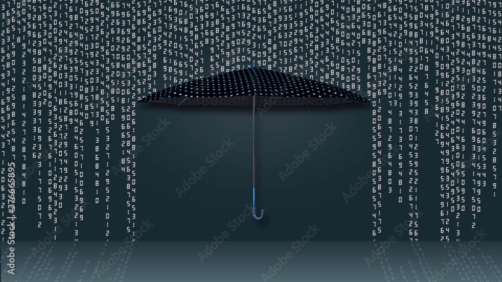 Data transfer as hanging rows of the binary code in matrix style over a ...