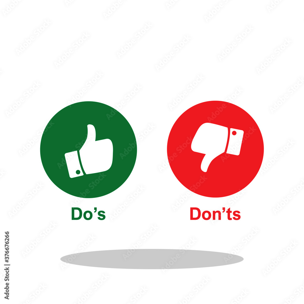 Do's and Don'ts icon in trendy flat style. Yes No symbol for your web ...