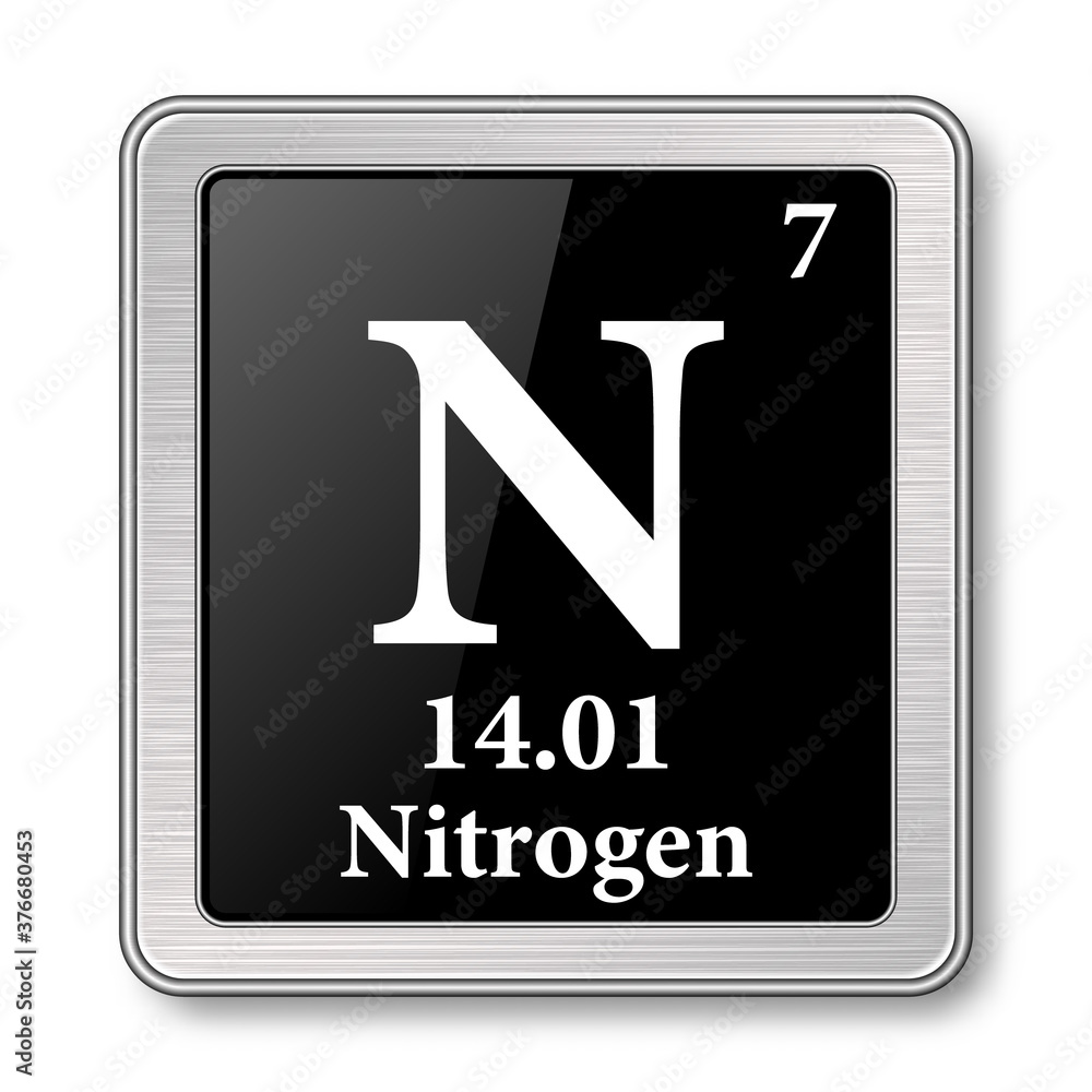 The periodic table element Nitrogen. Vector illustration Stock Vector ...