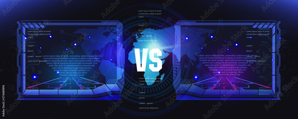 VS, Versus. Screen battles. Fight card template in futuristic design ...