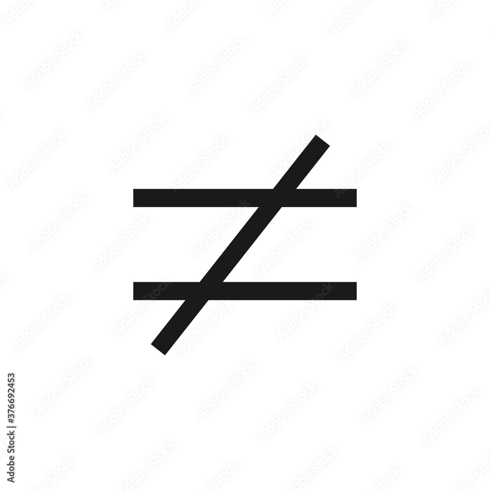 Not equal icon. Mathematics symbol modern, simple, vector, icon for ...