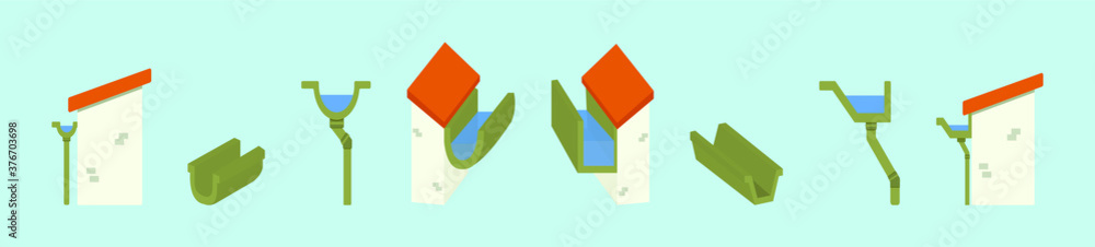 set of gutter cartoon icon design templates with various models. vector ...