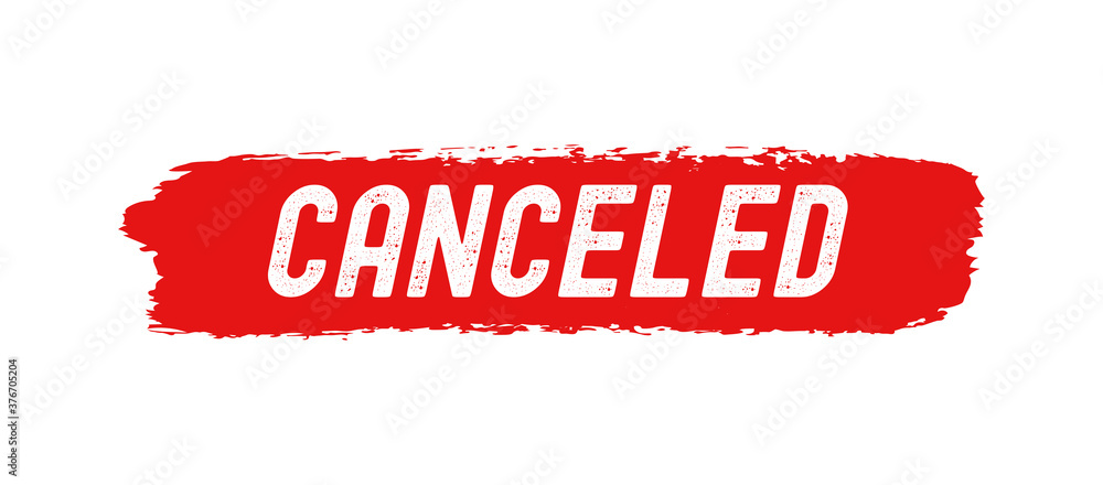 Hand sketched CANCELED word as banner. Drawn commercial lettering for ...