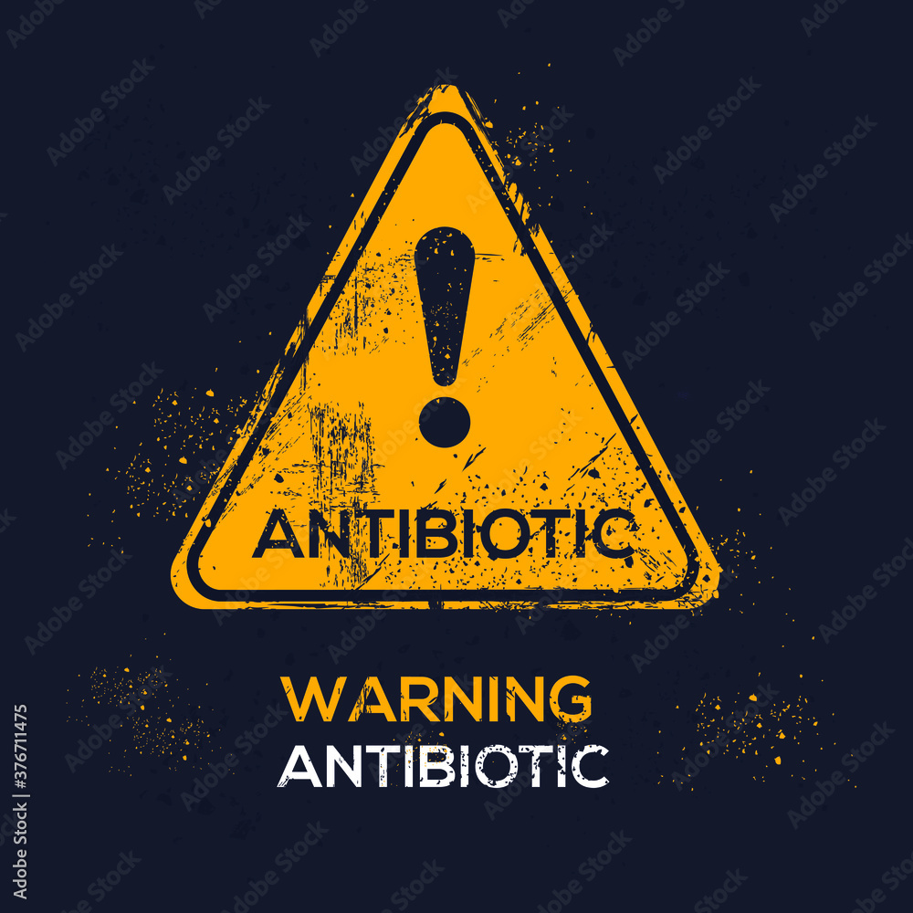 Warning sign (Antibiotic), vector illustration. Stock Vector | Adobe Stock