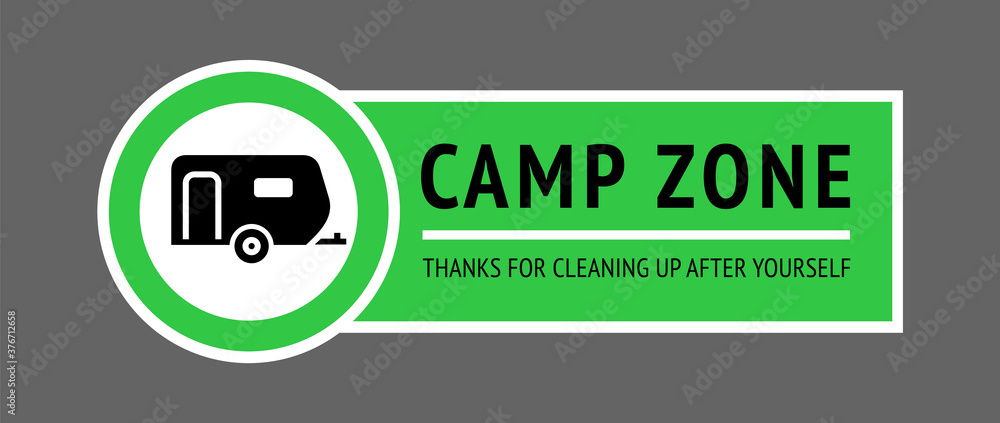 Camping allowed sign, modern label, ready to print, vector illustration ...
