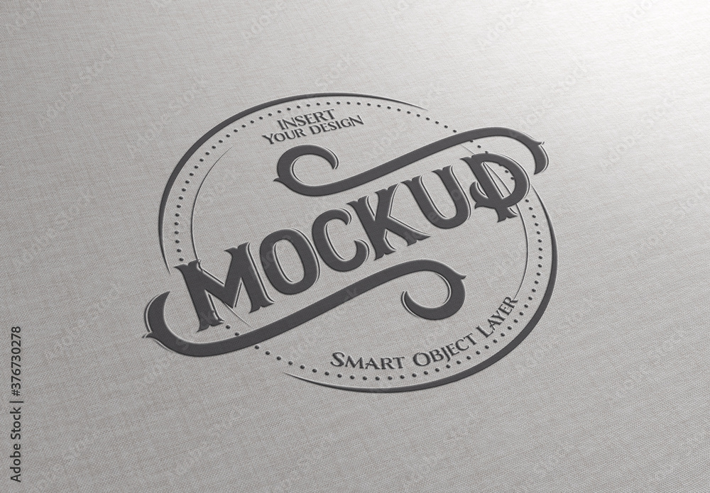 Embossed Text Effect on Fabric Texture Mockup Stock Template | Adobe Stock