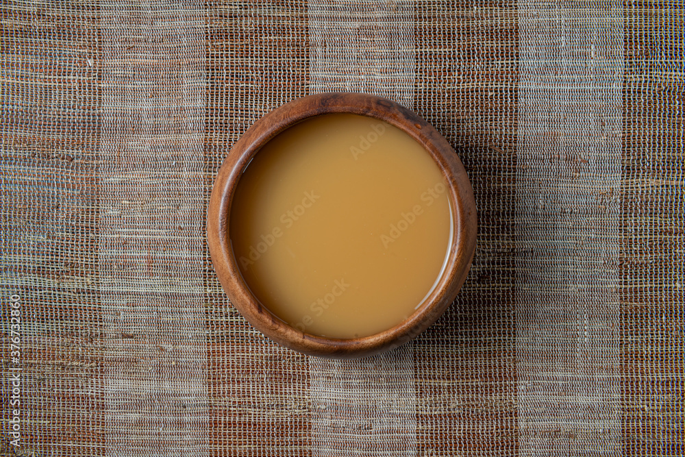 Traditional peruvian drink chicha de jora. Top view. Stock Photo ...