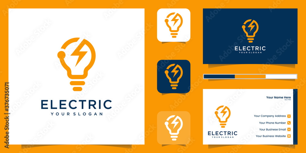 energy bulb logo design Stock Vector | Adobe Stock