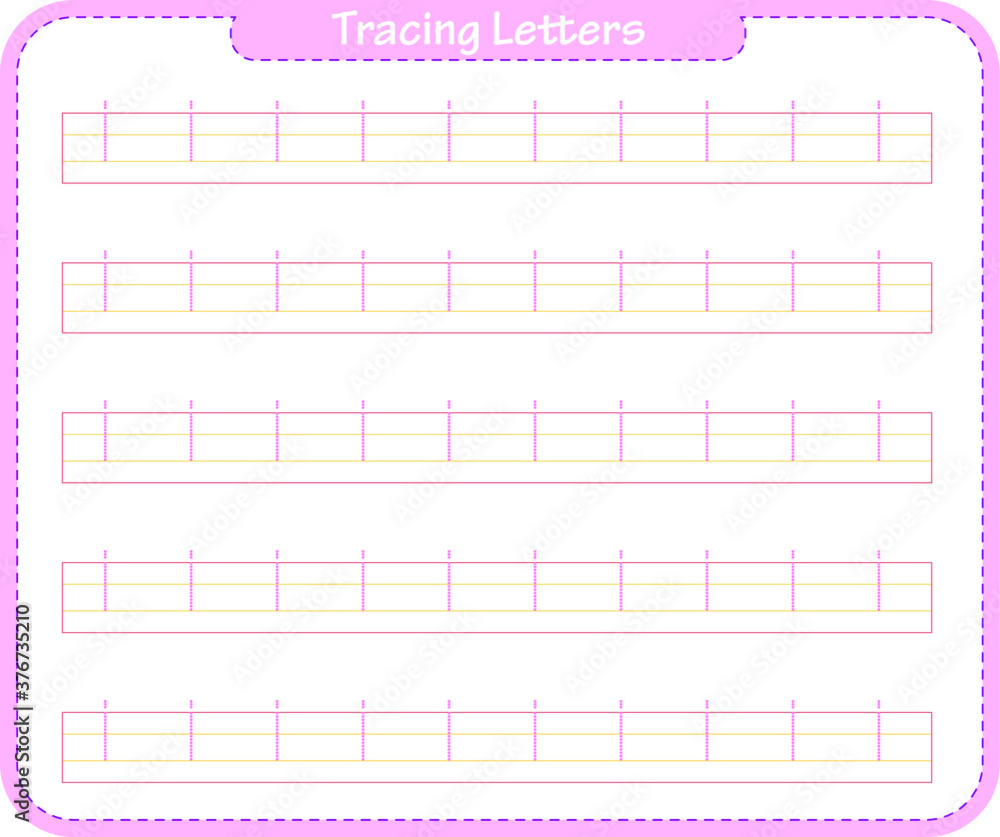 Preschool worksheet trace letters. Basic writing and learning practices ...