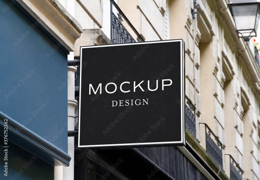 Storefront Sign Mockup Stock Template | Adobe Stock