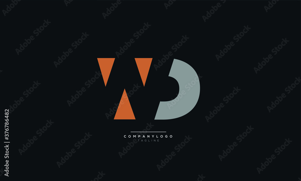 WD Letter Business Logo Design Alphabet Icon Vector Monogram Stock ...