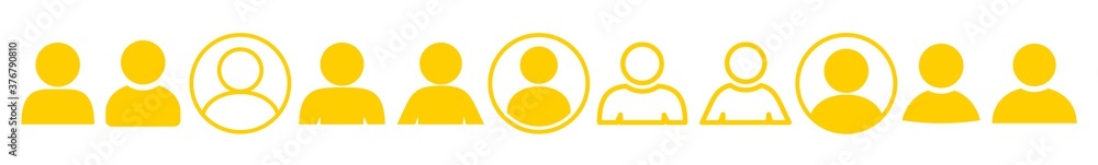 User Icon Yellow | Avatar Illustration | Client Symbol | Member Profile ...