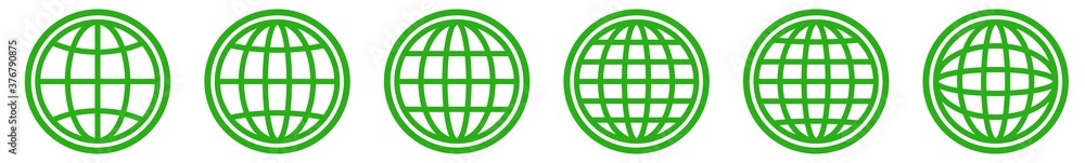 World Icon Green | Earth Illustration | Globe Symbol | Planet Logo ...