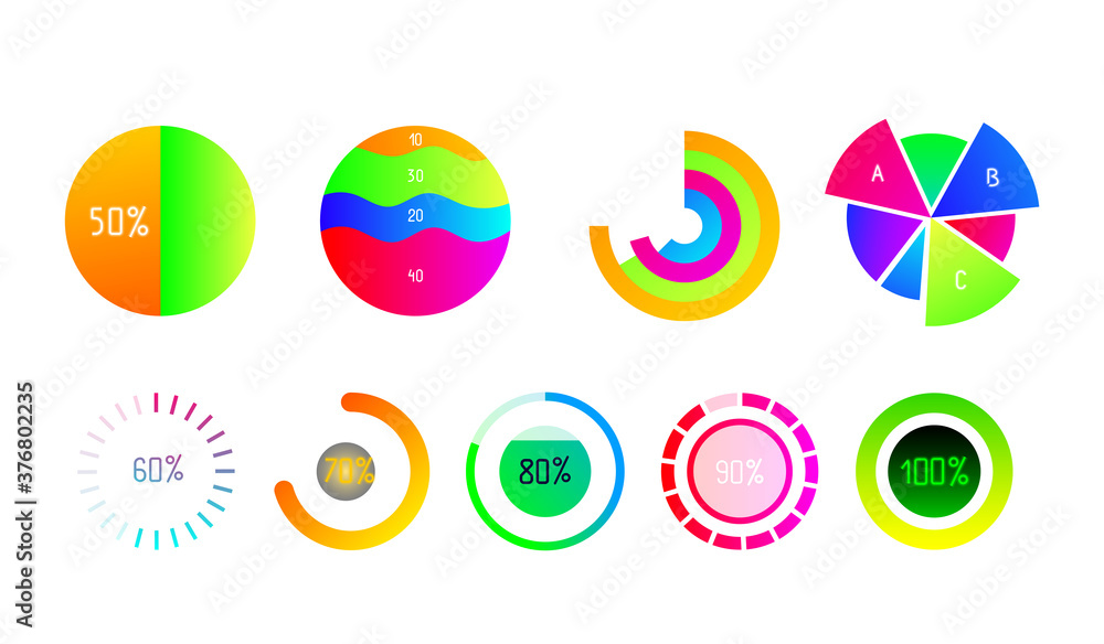 Business statistics in form charts, growth graph. reporting in ...