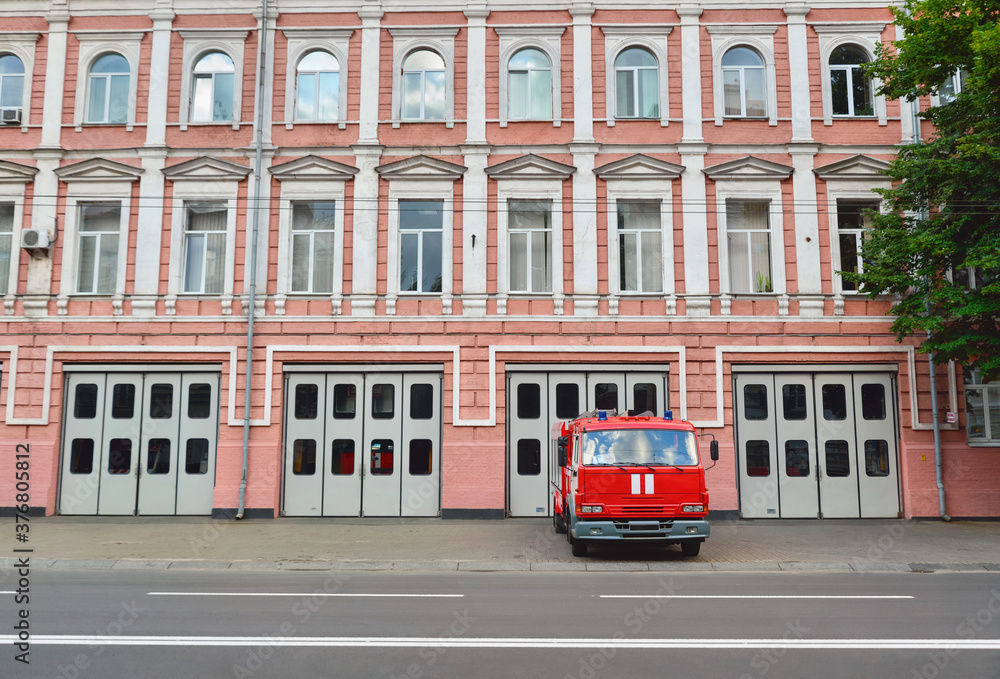 Starokievskaya Fire Station constructed around 1850 and the modern fire ...