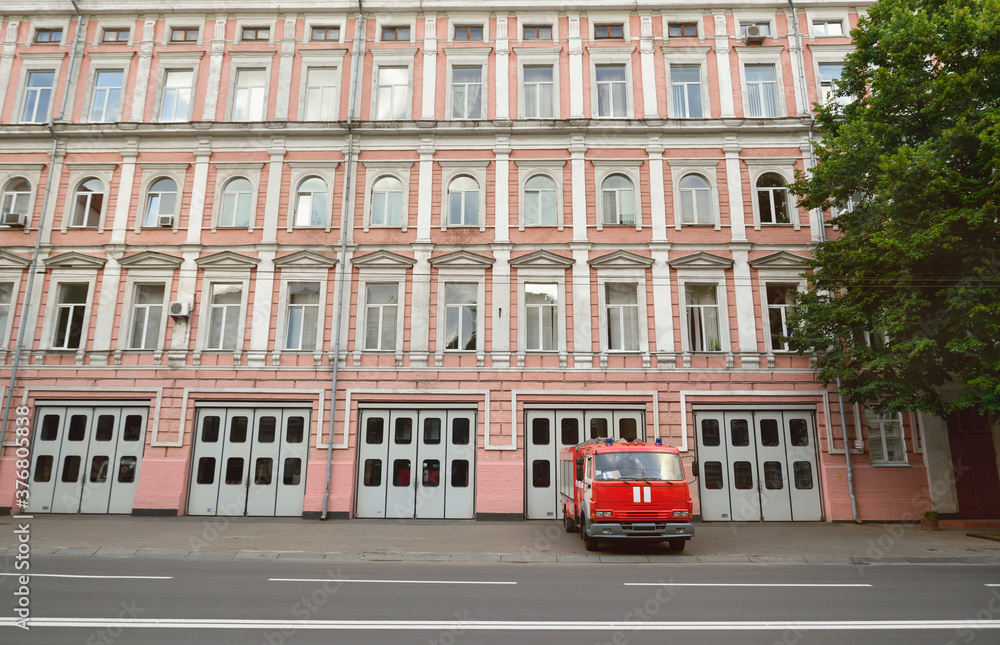 Starokievskaya Fire Station constructed around 1850 and the modern fire ...