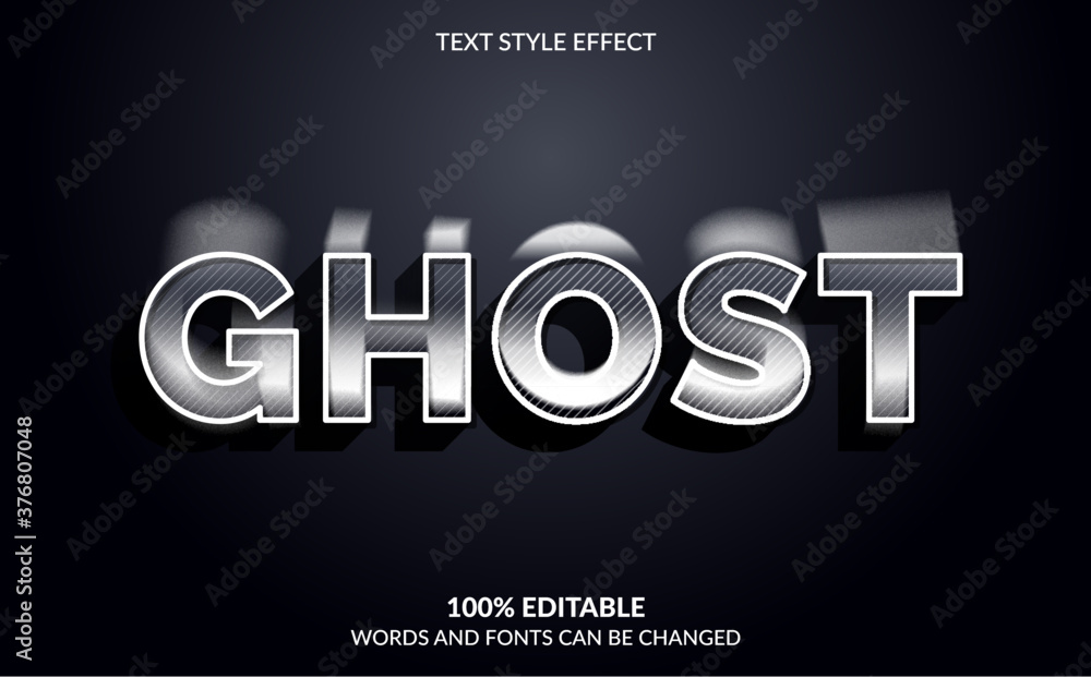 Editable Text Effect, Ghost Text Style Stock Vector | Adobe Stock