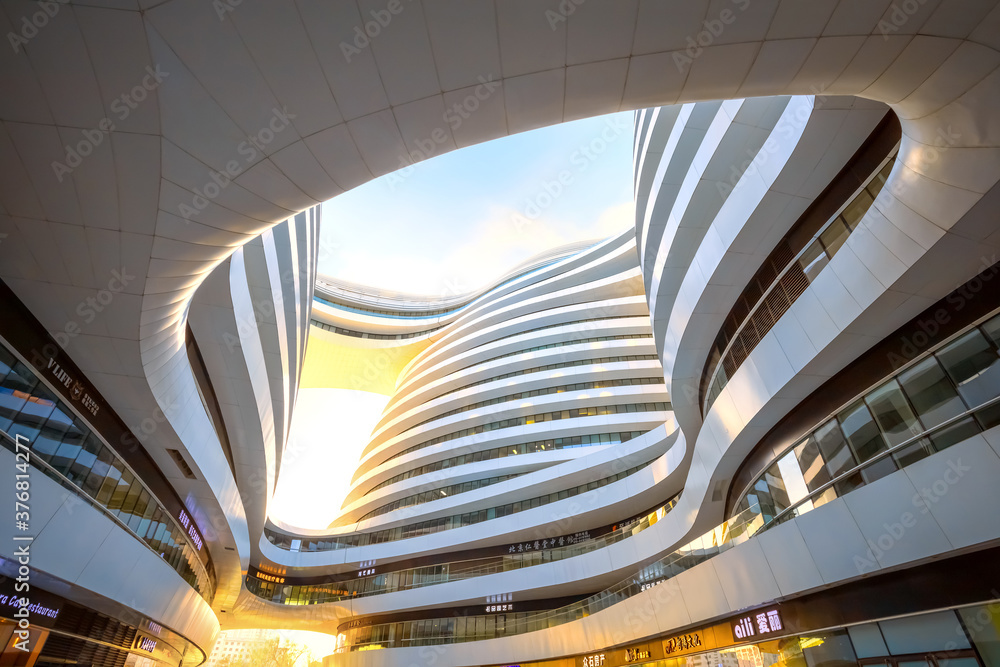 Beijing, China - Jan 12 2020: Galaxy Soho Building is an urban complex ...
