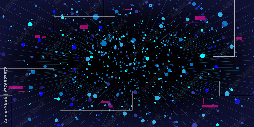 Big data visualization. Abstract stream of data units with copy space ...
