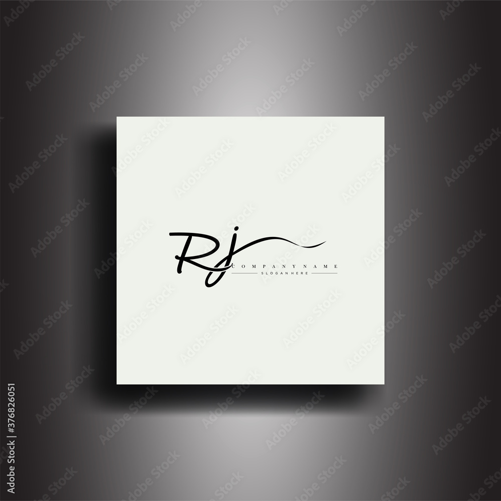 RJ Signature style monogram.Calligraphic lettering icon and handwriting ...