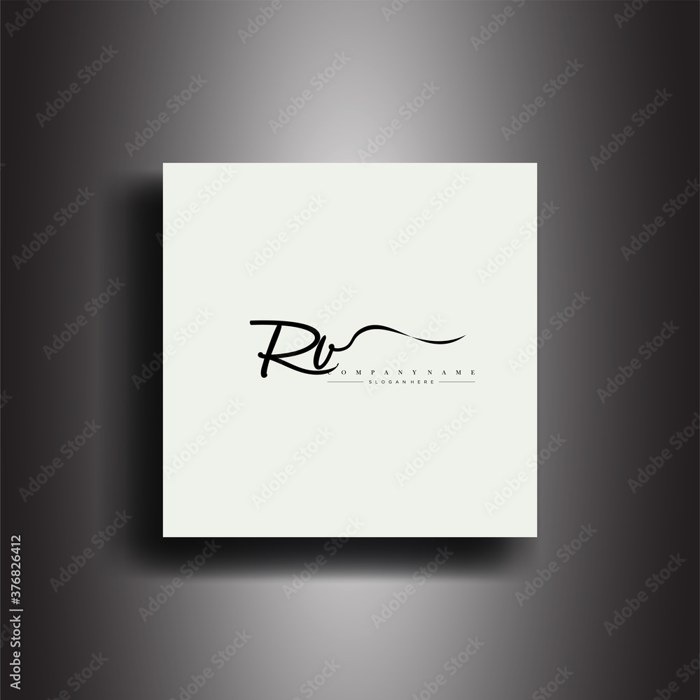 RV Signature style monogram.Calligraphic lettering icon and handwriting ...