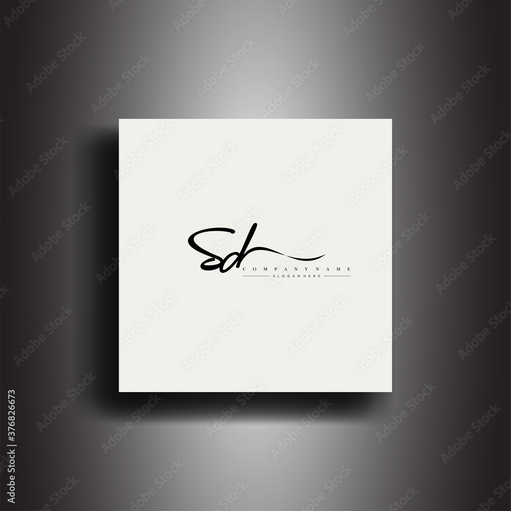 SD Signature style monogram.Calligraphic lettering icon and handwriting ...