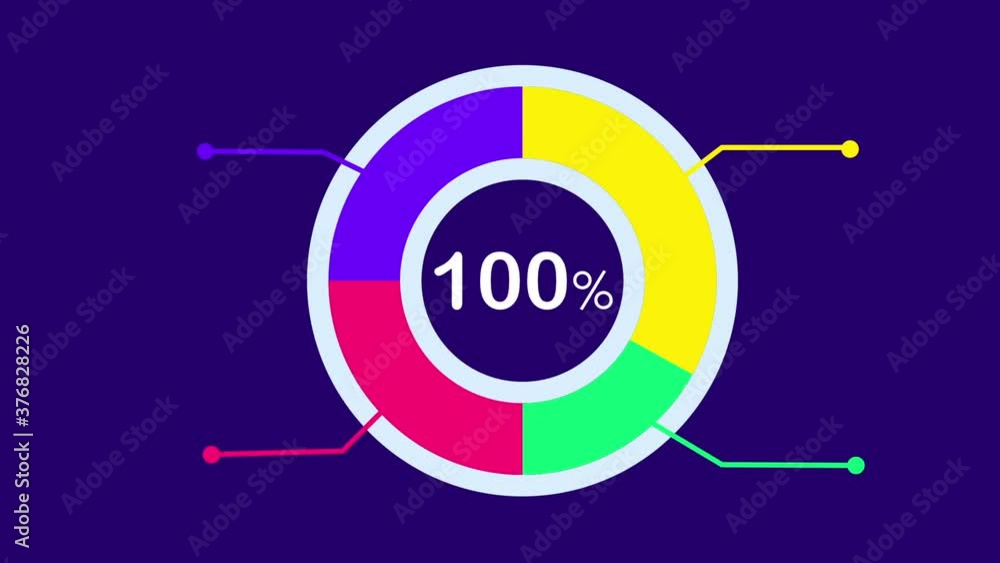 infographic pie chart percentage graph animation vector illustration of ...