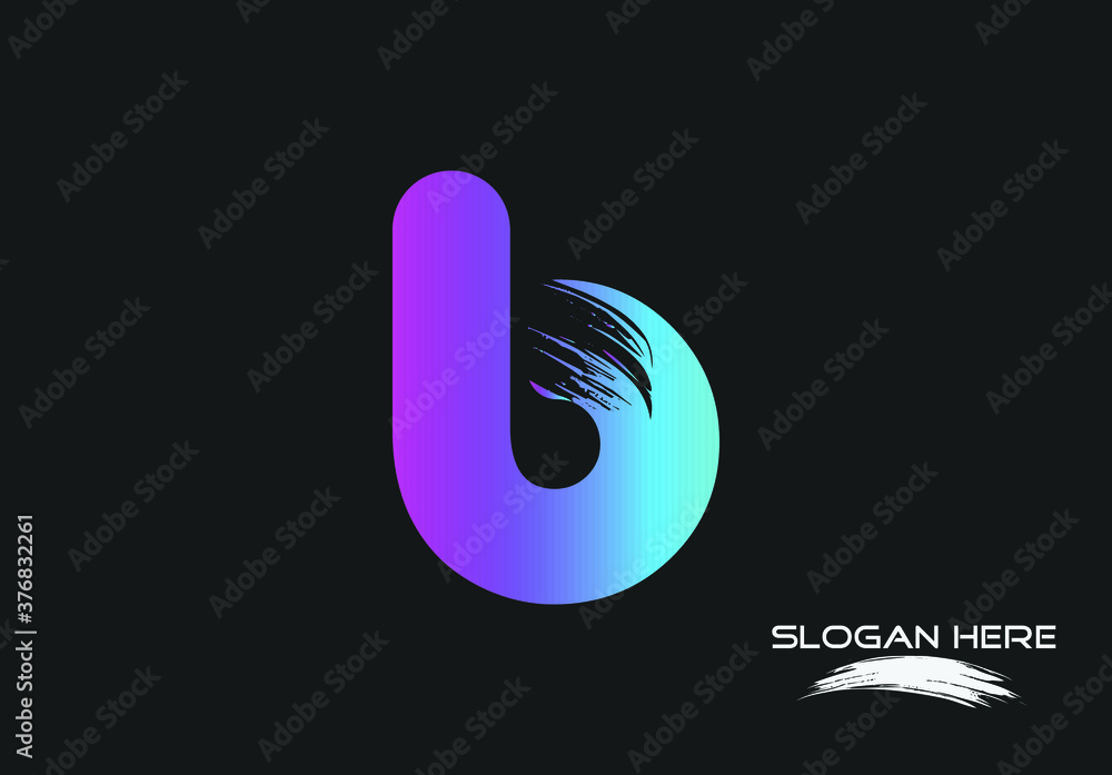 vector illustration of gradient pink blue color creative brushed small ...