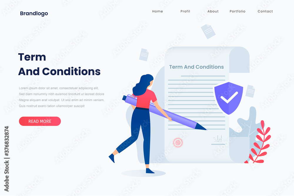 Vector illustration of terms and conditions concept. Illustration for ...